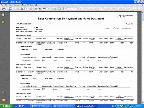 AutoCount - Sales Commission